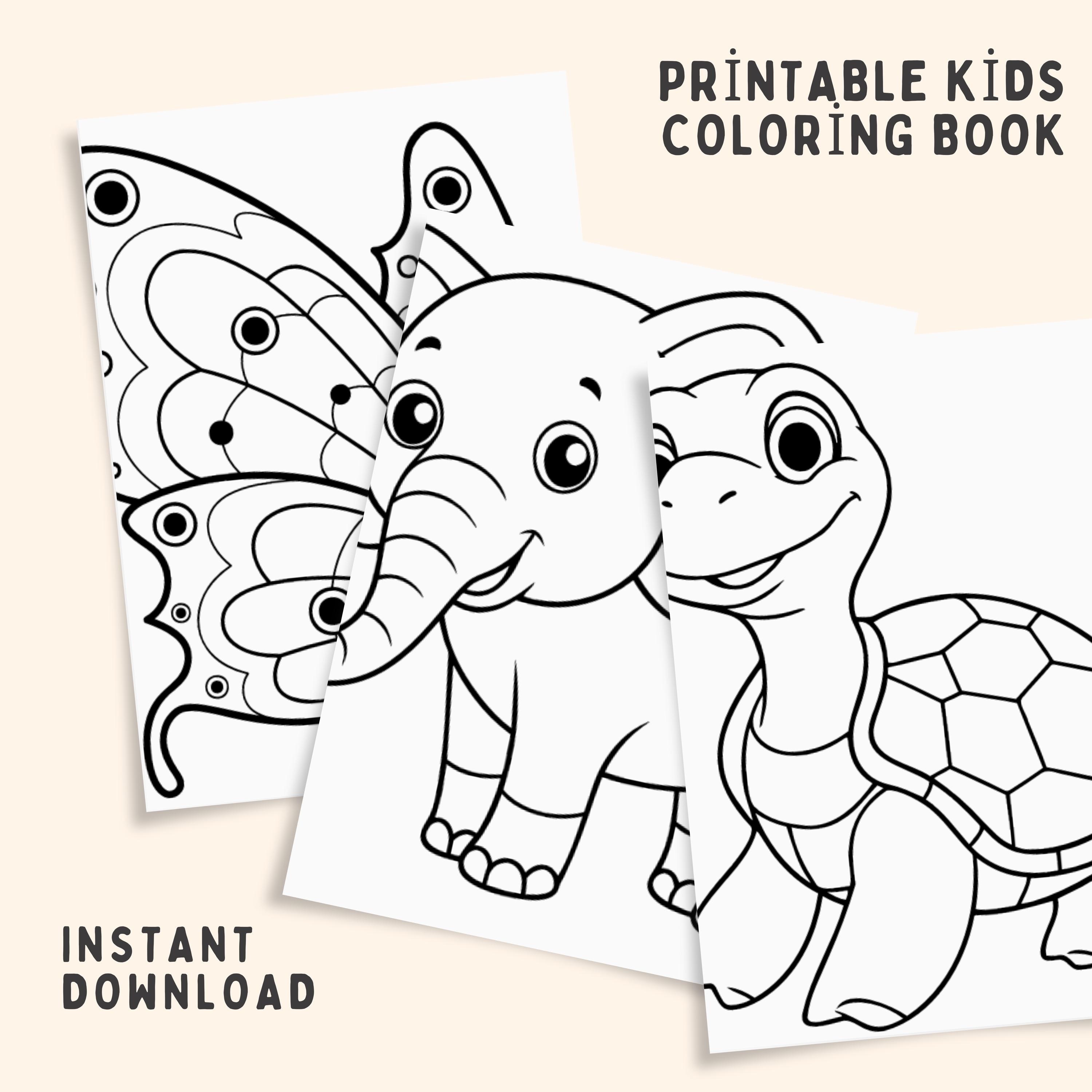 Animal Coloring Pages for Kids - 15 Zoo & Farm Animals Activity Book ...