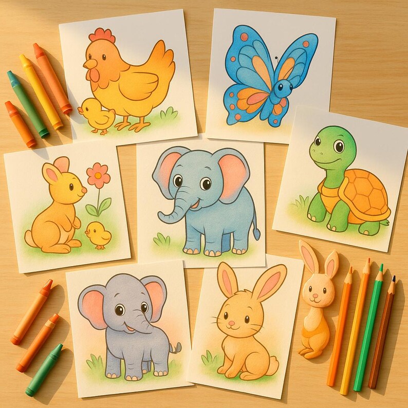 Animal Coloring Pages for Kids - 15 Zoo & Farm Animals Activity Book ...