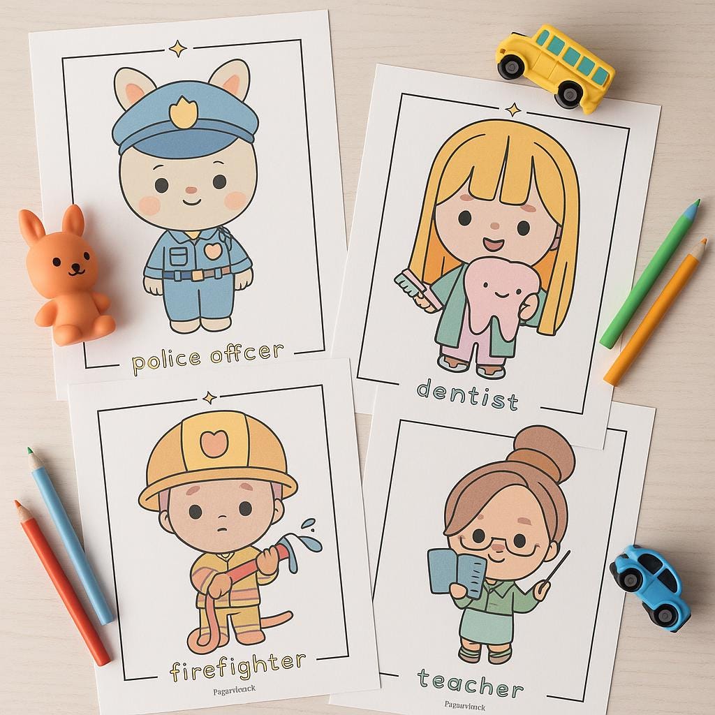 Community Helpers Coloring Book PDF – Printable Jobs Theme Activity for ...