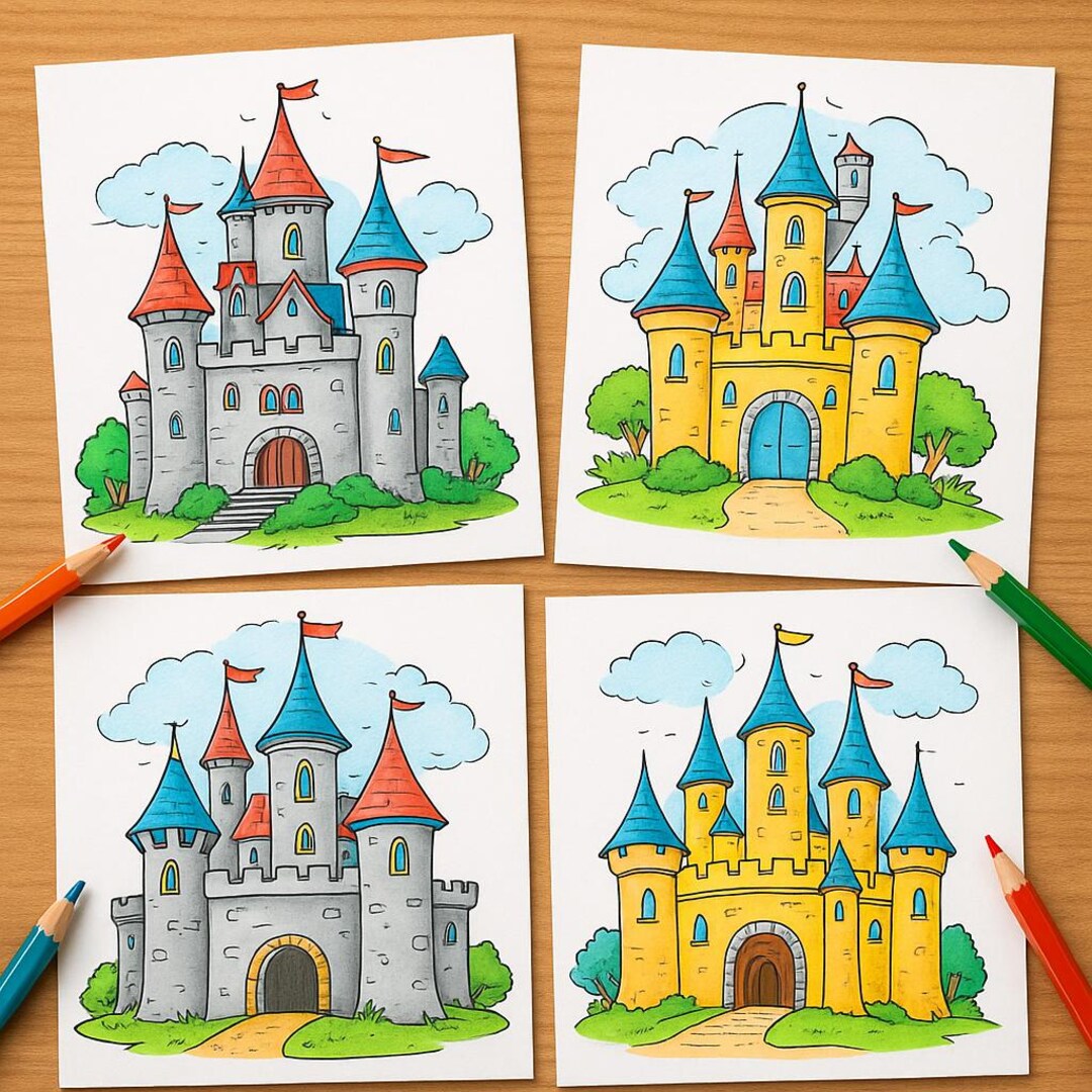 28 Castle Coloring Pages for Kids | Fairy Tale & Princess PDF + JPG ...