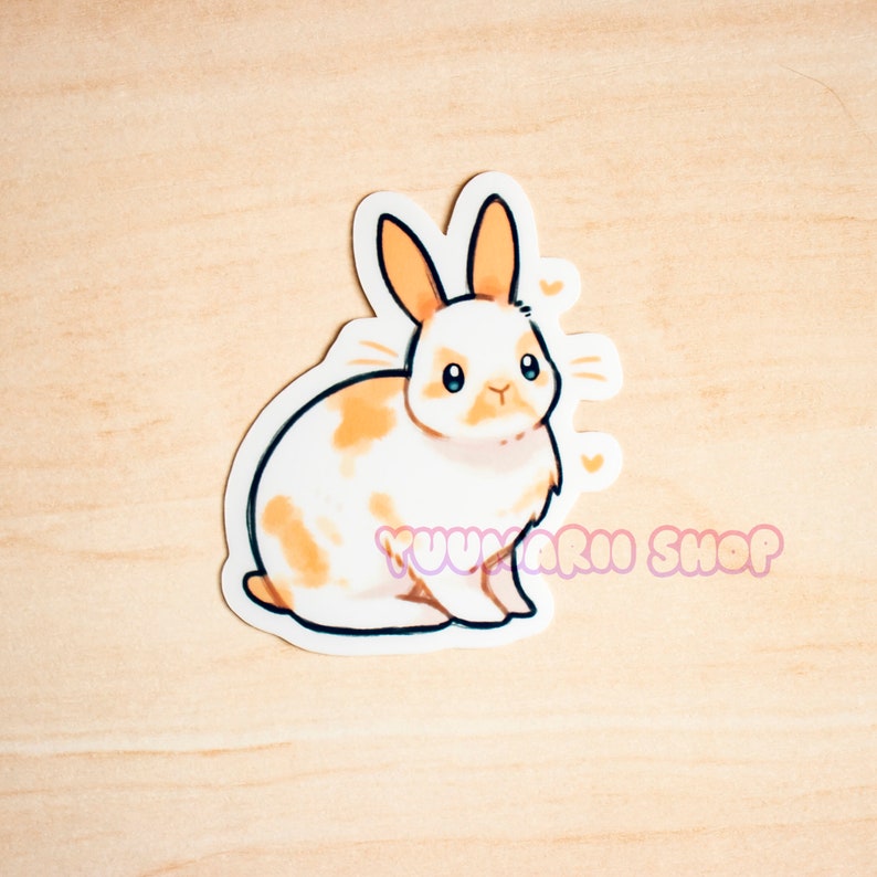 Custom Bunny Vinyl Sticker Set / Pointy Ear Rabbit Stickers / Cute Anima Stickers / Water Bottle ...