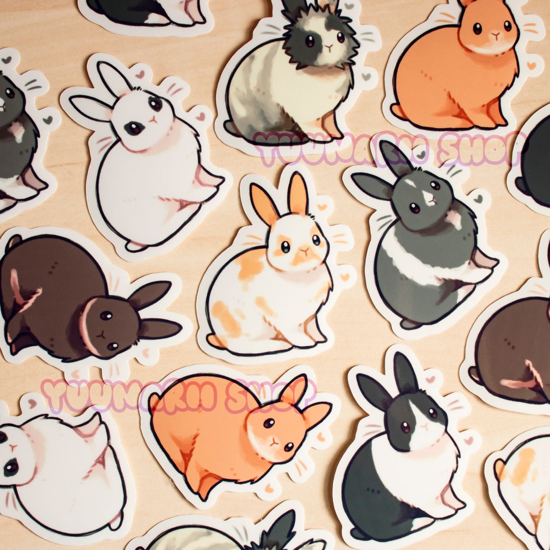 Bunny Vinyl Sticker Set / Pointy Ear Rabbit Stickers / Cute Animal ...