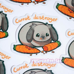 Bunnies Eating Nommies Fridge Magnets / Cute Rabbit Fridge Magnet ...