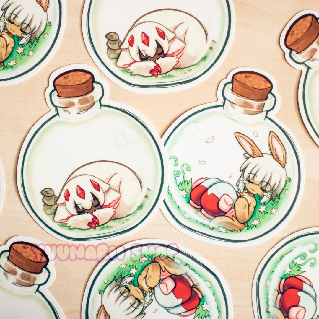 Nanachi & Faputa Holo Bottle Vinyl Stickers / Made in Abyss Stickers ...