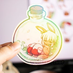 Nanachi & Faputa Holo Bottle Vinyl Stickers / Made in Abyss Stickers ...