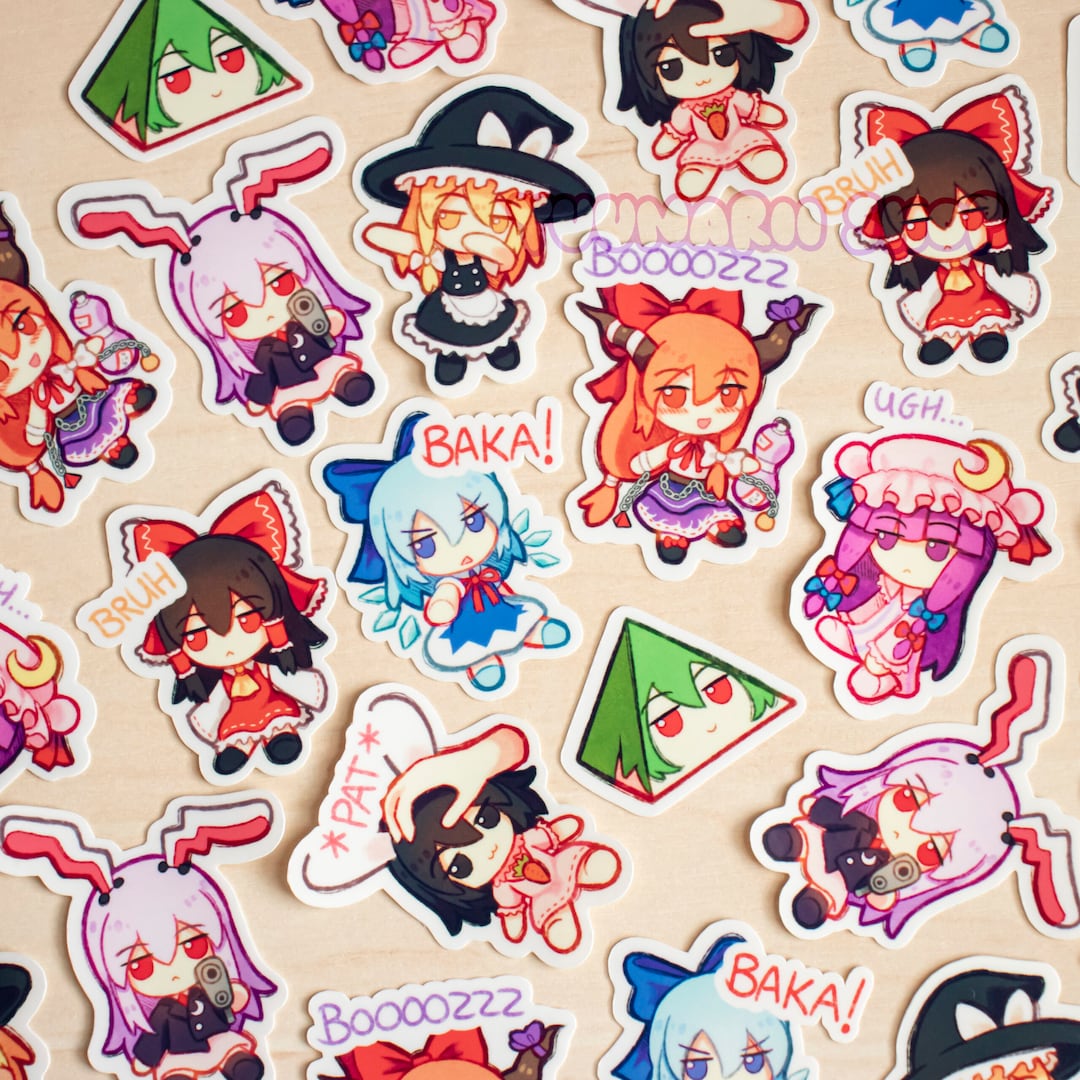 Touhou Fumos Mini Vinyl Sticker Set VOL. 1 / Touhou Stickers / Set of 8 ...