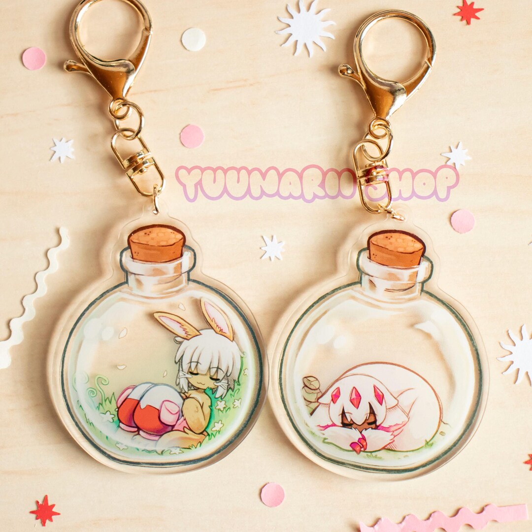 Nanachi & Faputa Bottle Acrylic Keychains / Made in Abyss Keychains ...