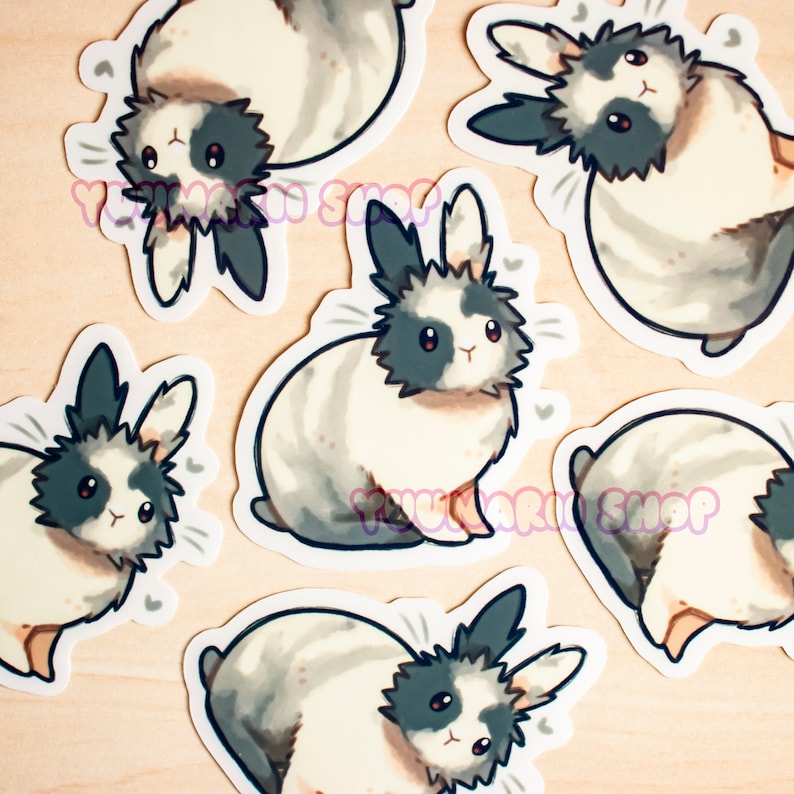Custom Bunny Vinyl Sticker Set / Pointy Ear Rabbit Stickers / Cute ...