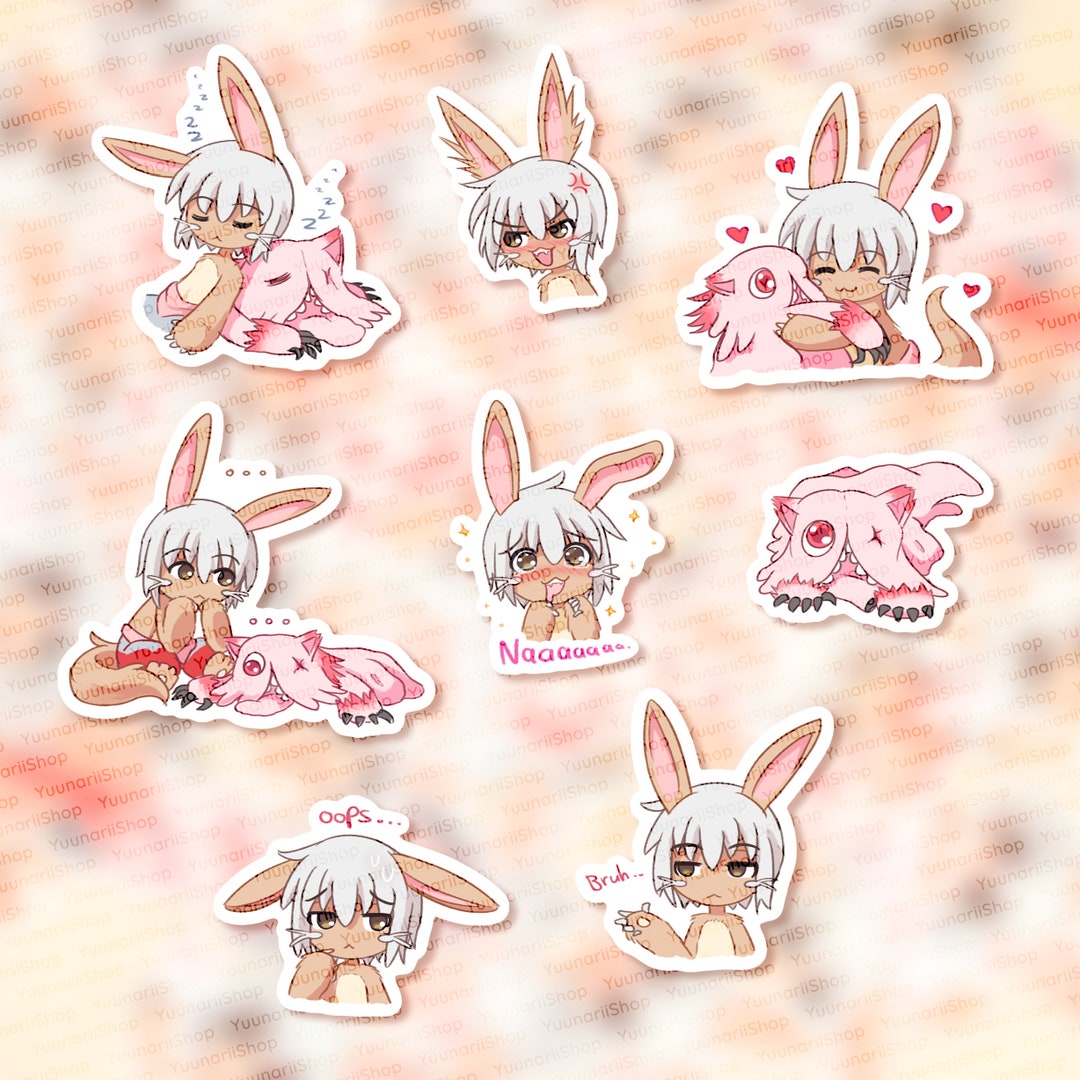 Nanachi & Mitty Sticker Set Made in Abyss Anime Bunny Furry - Etsy