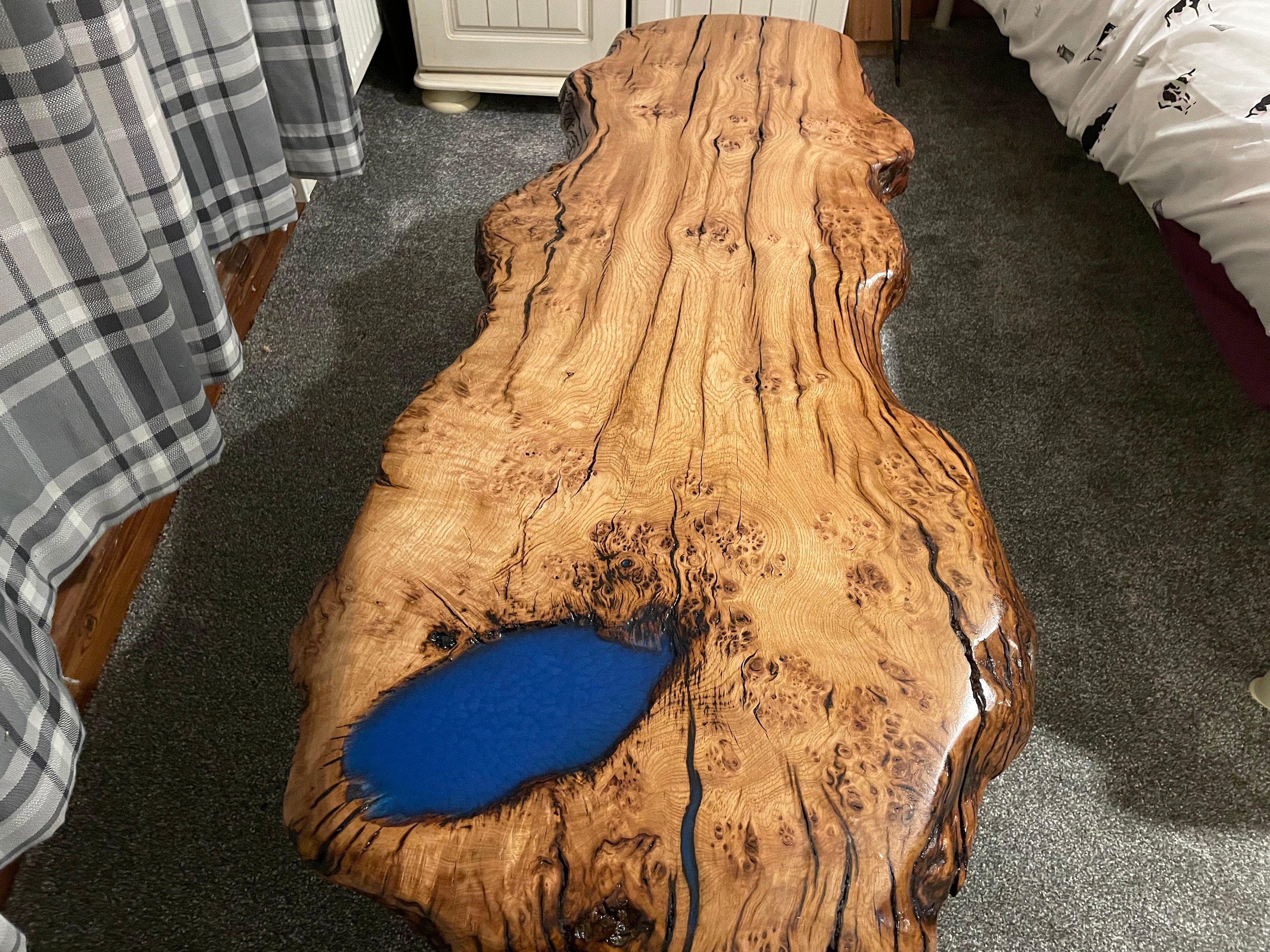 Oak Coffee Table, Live Edge, Epoxy Resin - Etsy