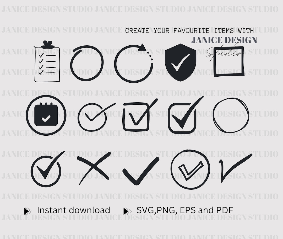 Check Mark Svg Bundle, Check Box Svg, Checklist Svg, Hand Drawn Check Mark, Check Box Clip Art ...