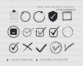 Check Mark Svg Bundle Check Box Svg Checklist Svg Hand - Etsy