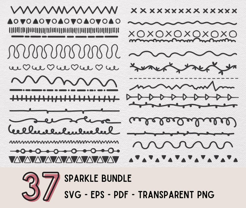 Hand Drawn Decorative Line Divider Clipart Bundle, Doodle Separator ...