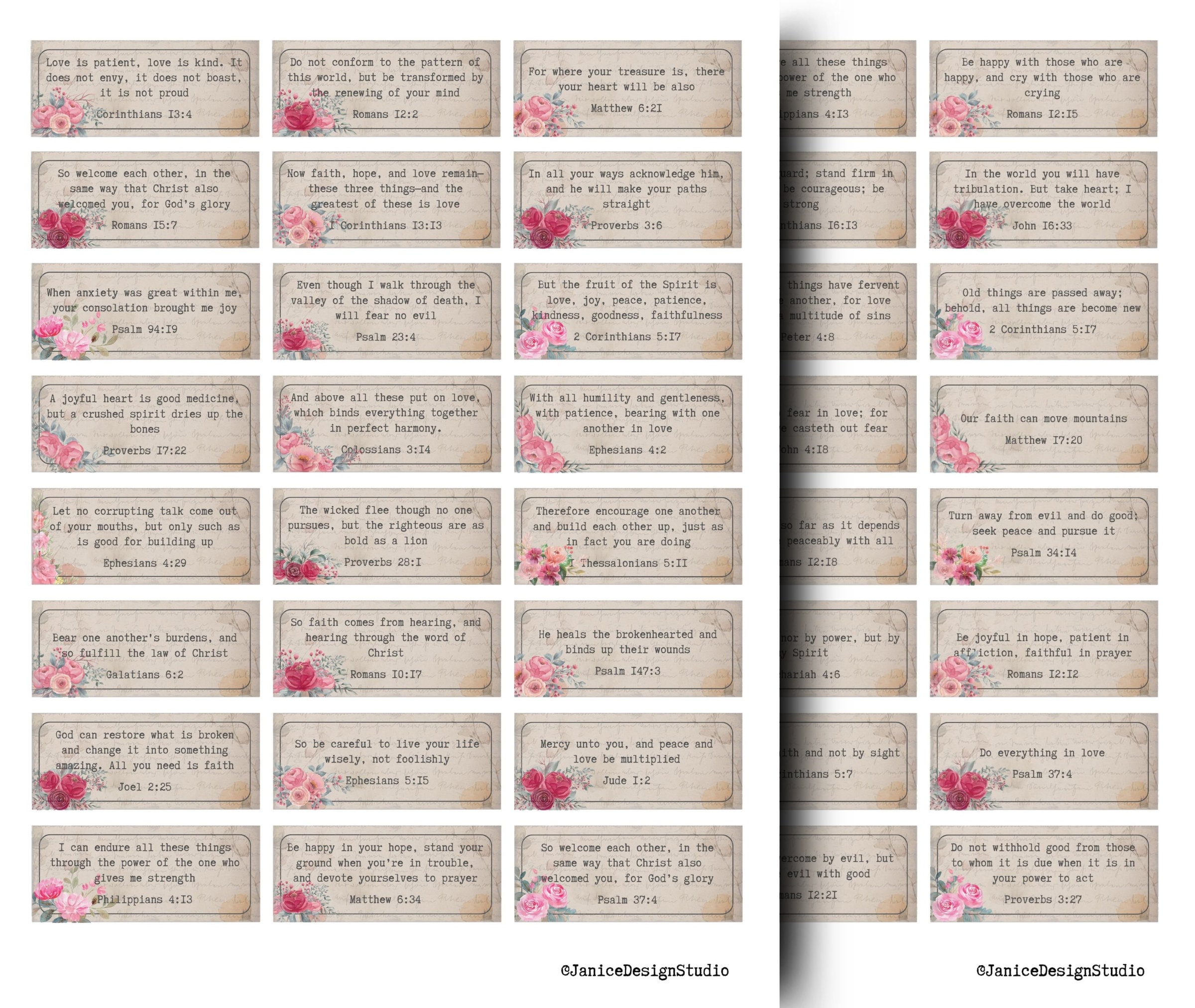 Vintage Bible Verse Add on Junk Journal Kit, Vintage Scripture Verse ...