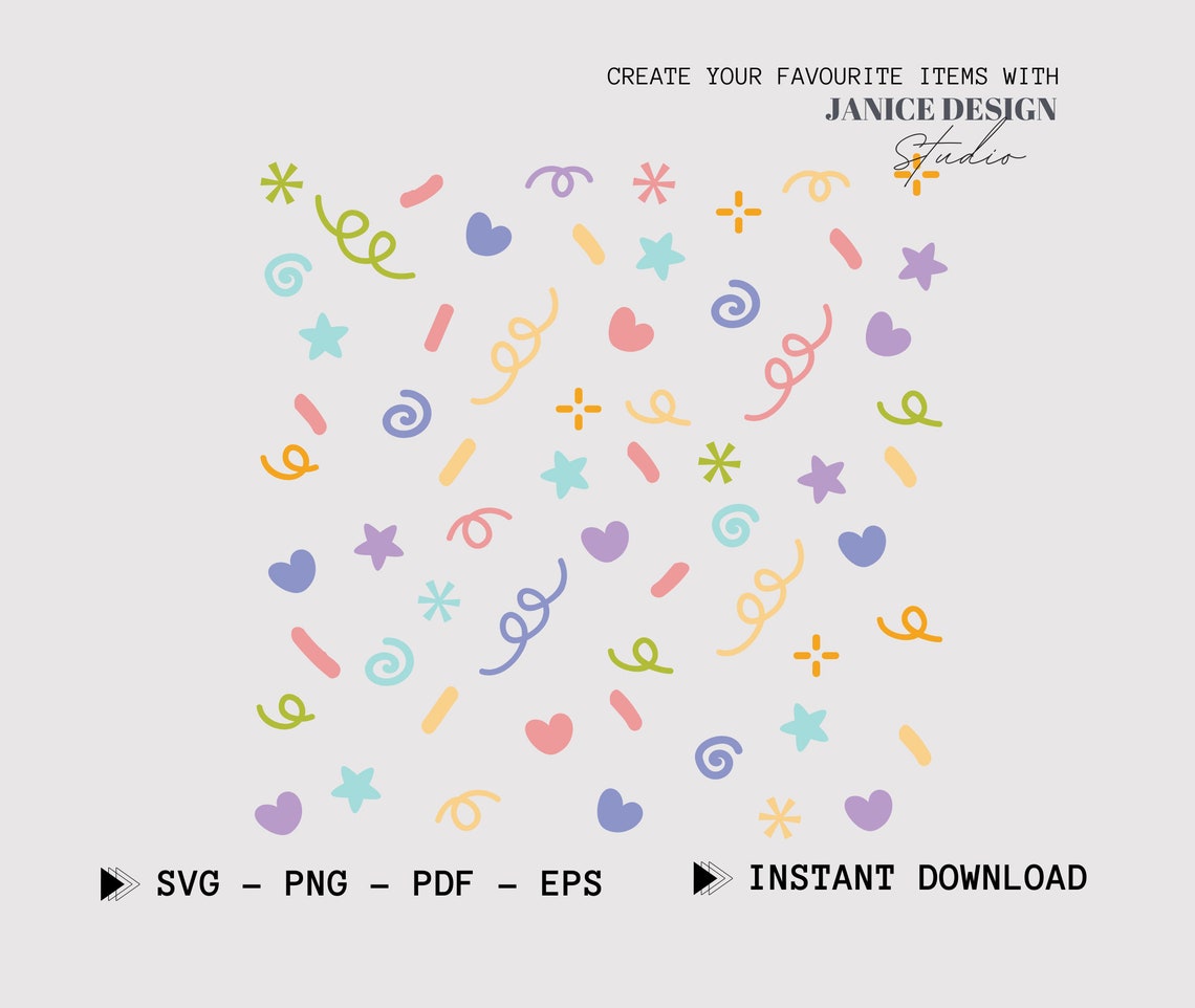 Confetti Svg, Confetti Birthday Png, Confetti Clipart, Pastel Confetti ...