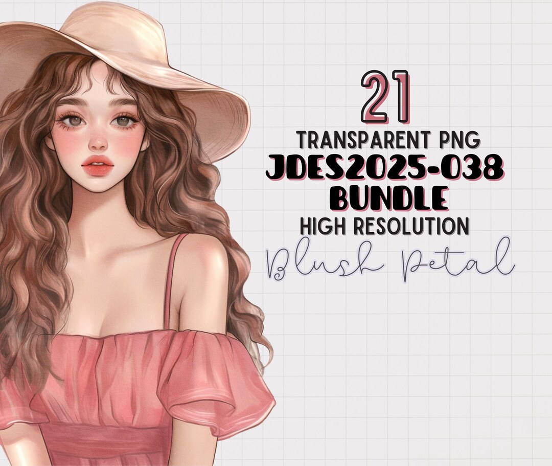 JDES2025-038 Cute Girl in Pink Clipart Bundle, Girl Illustration ...