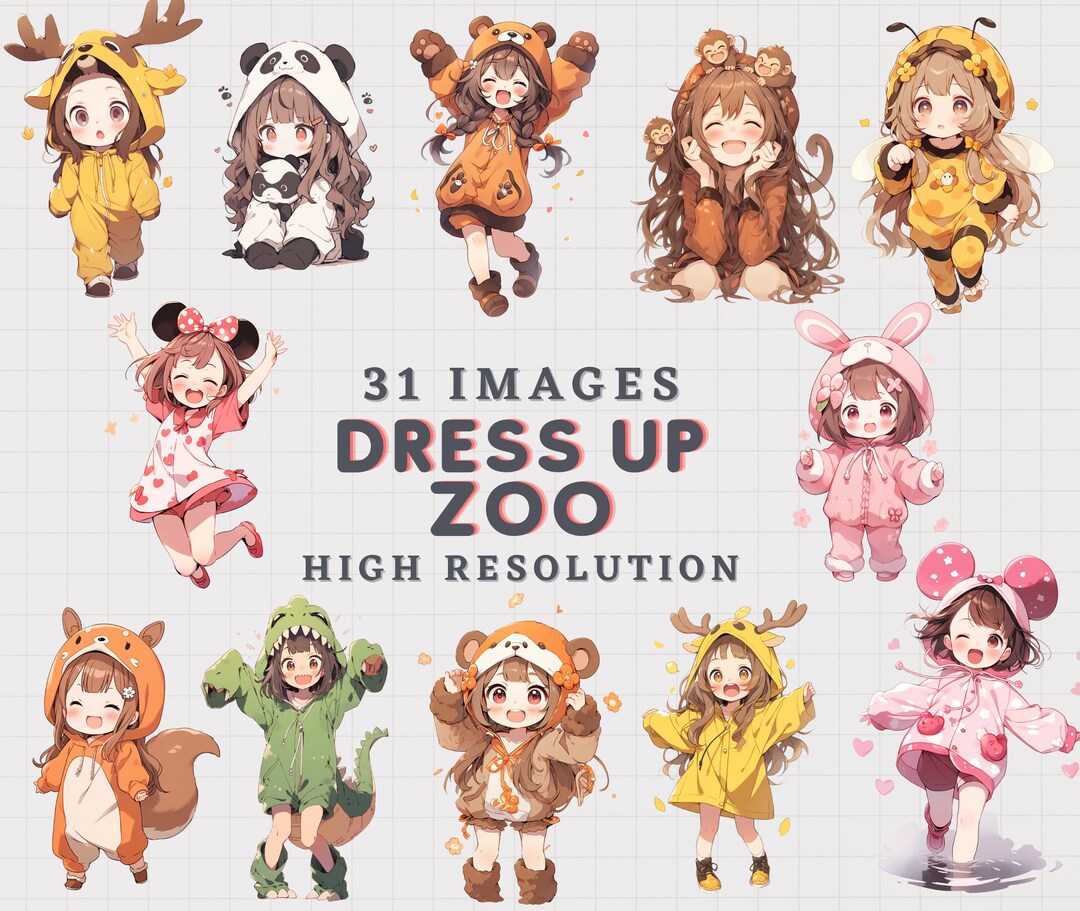 JDES 31 Baby Girl in Cute Animal Costume Clipart, Elephant, Panda ...