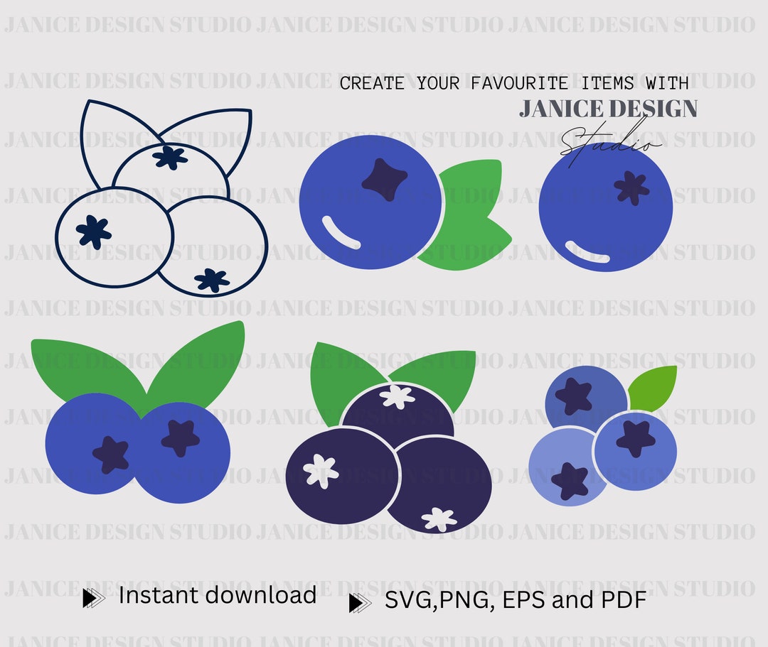 Blueberry Svg Bundle, Fruit Svg, Svg Designs, Blueberry Clipart ...