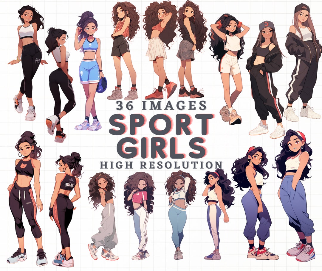 Sport Girl Digital Clipart, Sport Clipart PNG, Gym Girl Clipart ...