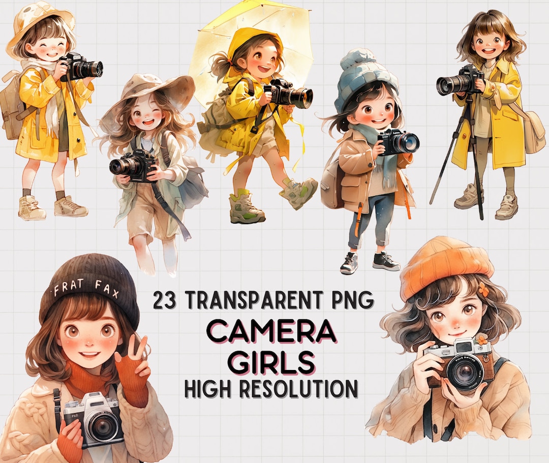 JDES 23 Camera Girls Clip Arts, Photography Vibes Girl Clipart, Digital ...