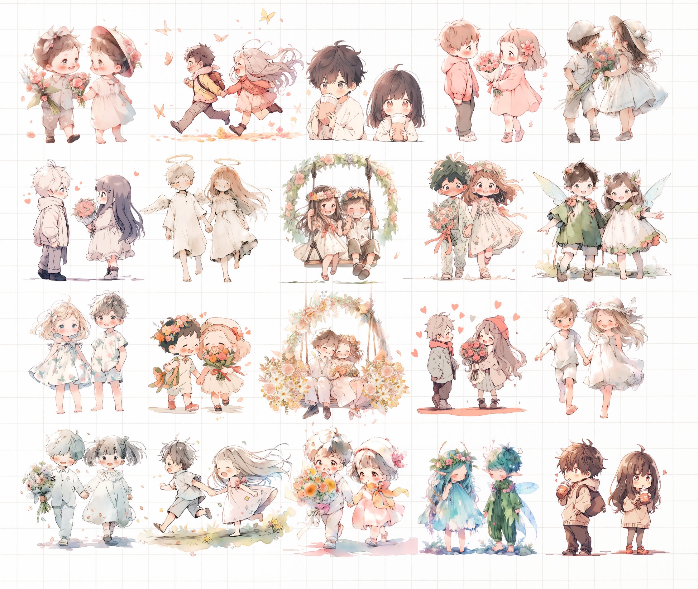 Watercolor Baby Girl and Boy Clipart Cute Baby Clip Arts - Etsy
