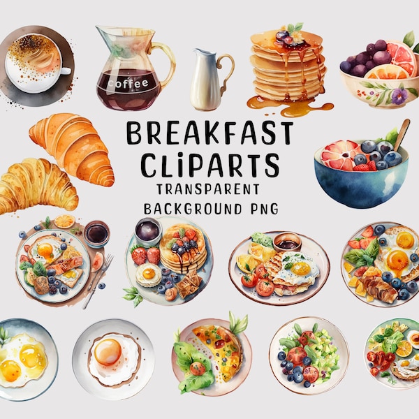 Breakfast Clip Art - Etsy