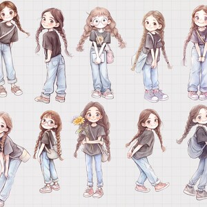 JDES 30 Digital Download Cute Girl Clipart, Adorable Girl Bundle ...