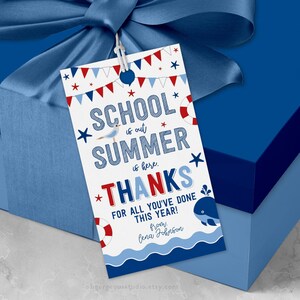 End of School Year Tag | Summer Gift Tag, Teacher Thank You, Last Day ...