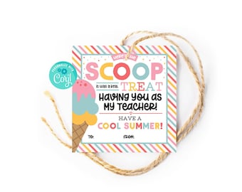 Editable Printable Ice Cream Treat Teacher Gift Tag - Treat, Sweet ...