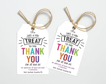 Printable Thank You Gift Tag Editable Gift Tag for Employee ...