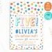 5th Birthday Invitation Yippee I'm Five Editable Party Template ...