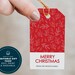 Red Holiday Gift Tag Template | Instant Download, Printable Merry ...