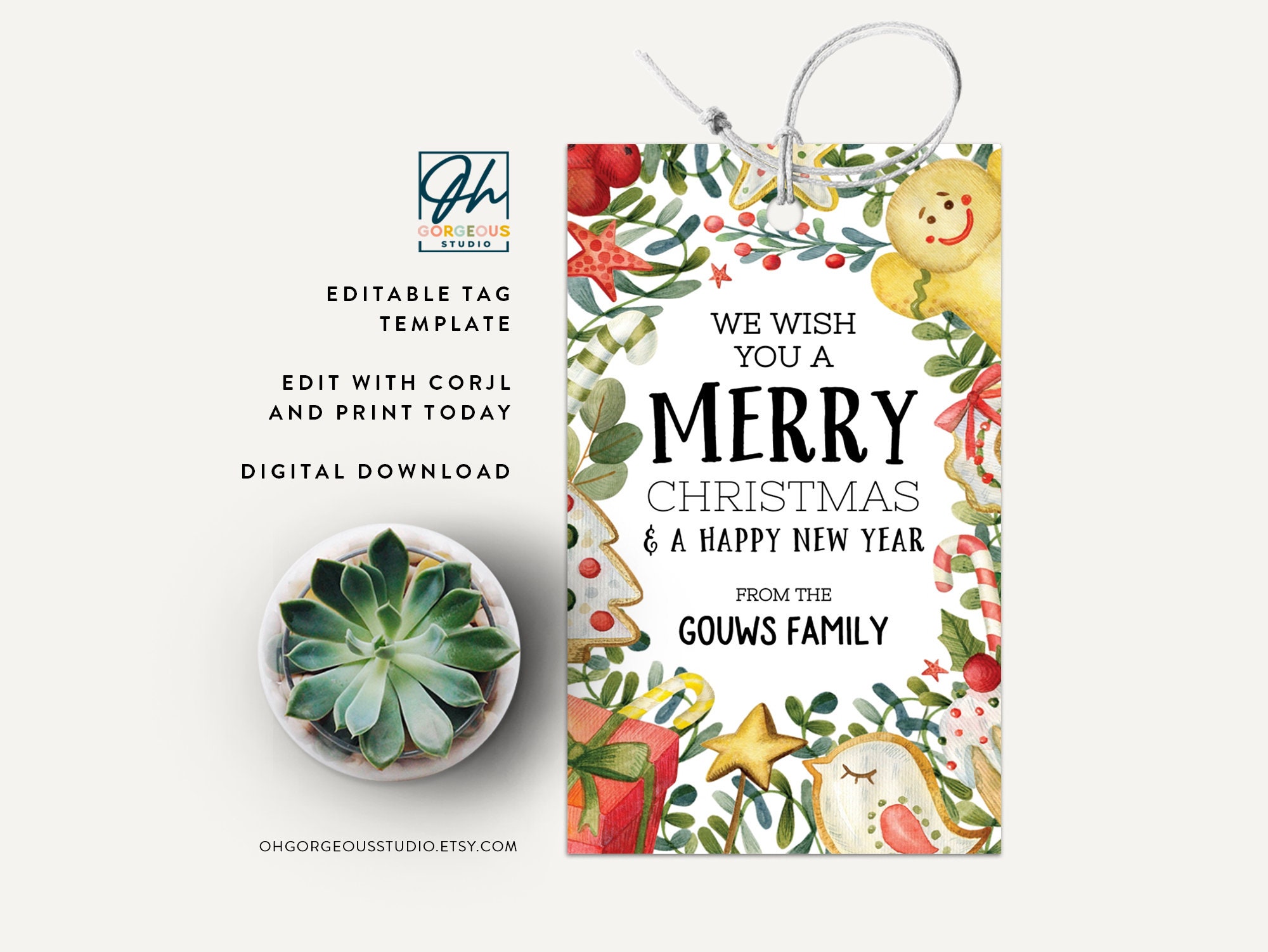 Merry Christmas Gift Tag Printable Printable Christmas Gift Tag ...