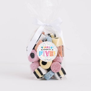 Yippee I'm Five Custom Sticker Template, Editable Tag for Treat Packs ...