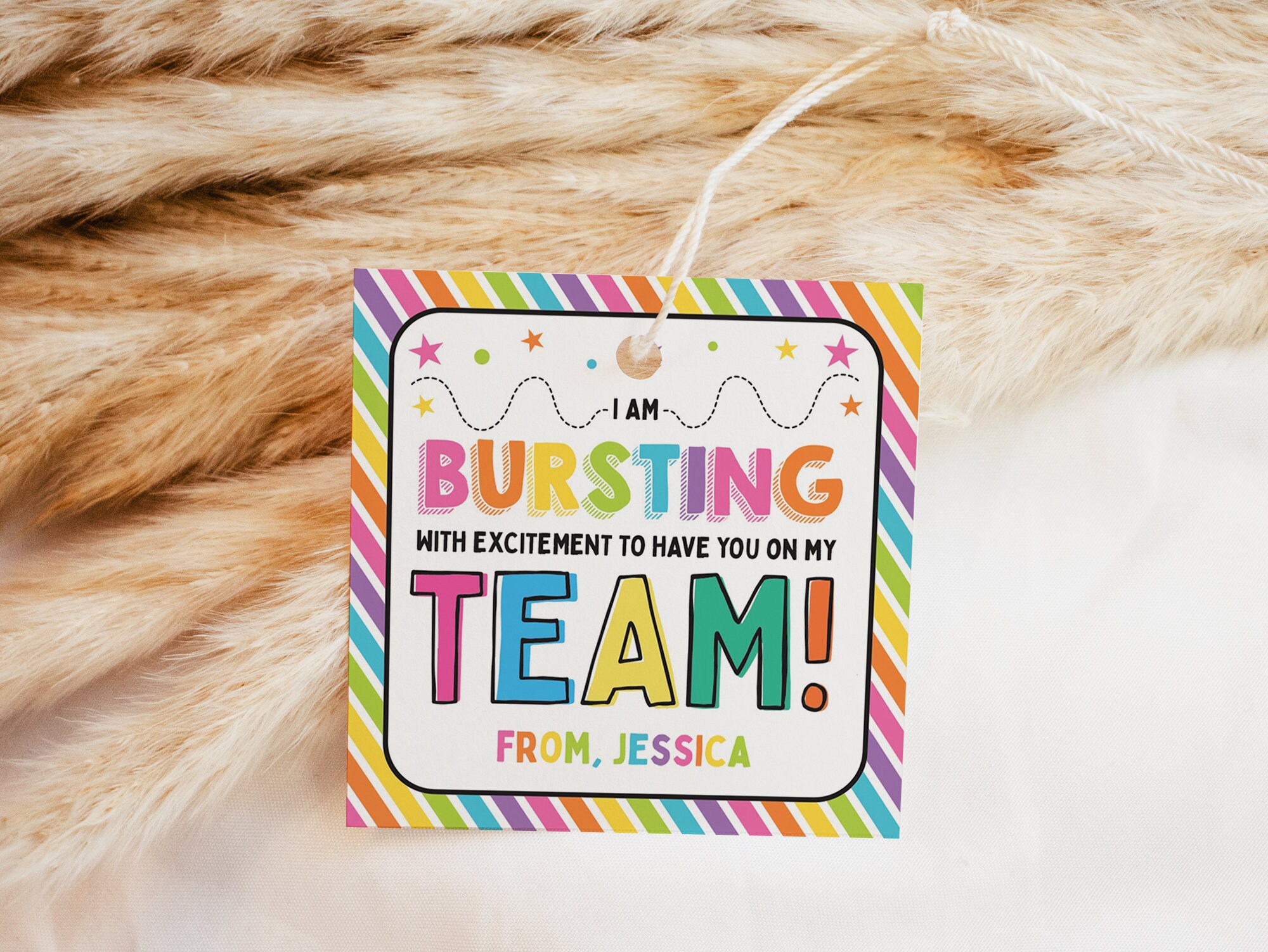 Back to School Gift Tag: Team Teacher Staff (corjl Editable, PDF) - Etsy