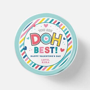 Play Dough Valentine Tag | You Are Doh Best Sticker (PDF) - Etsy