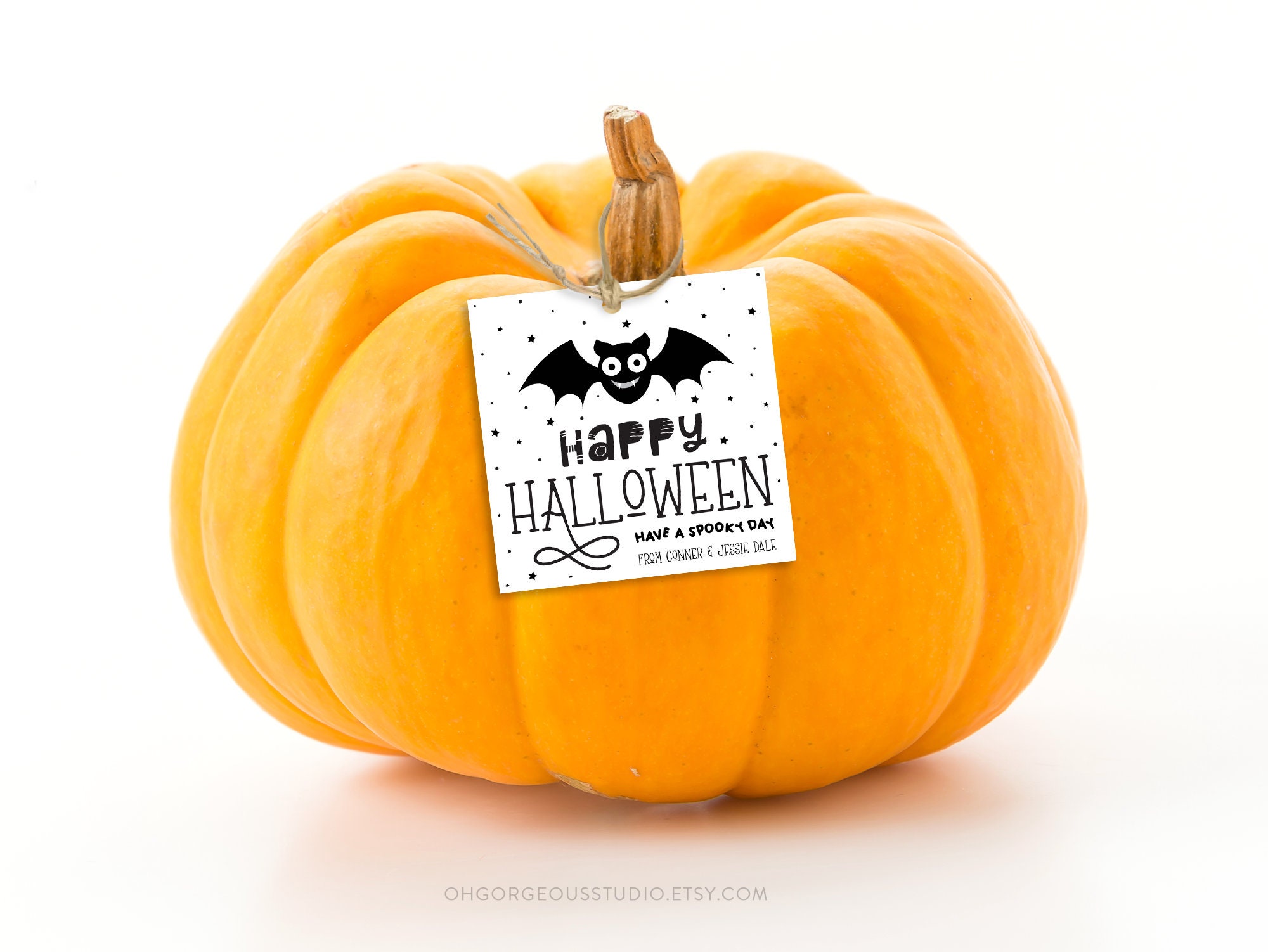 Editable Halloween Gift Tag | Printable Party Favor (3x3") - Etsy