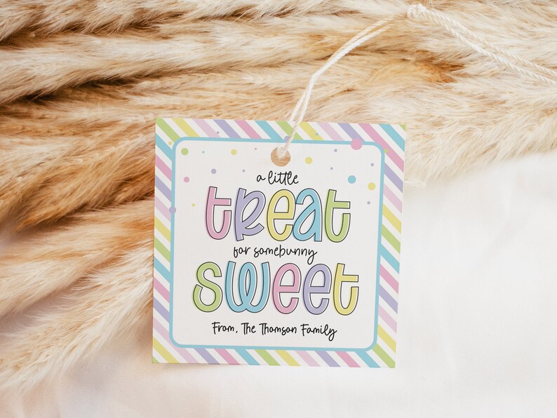 Printable Easter Bunny Gift Tag: Pastel Treat Tag (corjl Editable) - Etsy