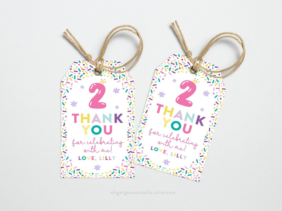 Confetti Birthday Favor Tag: Editable Printable Label (digital) - Etsy