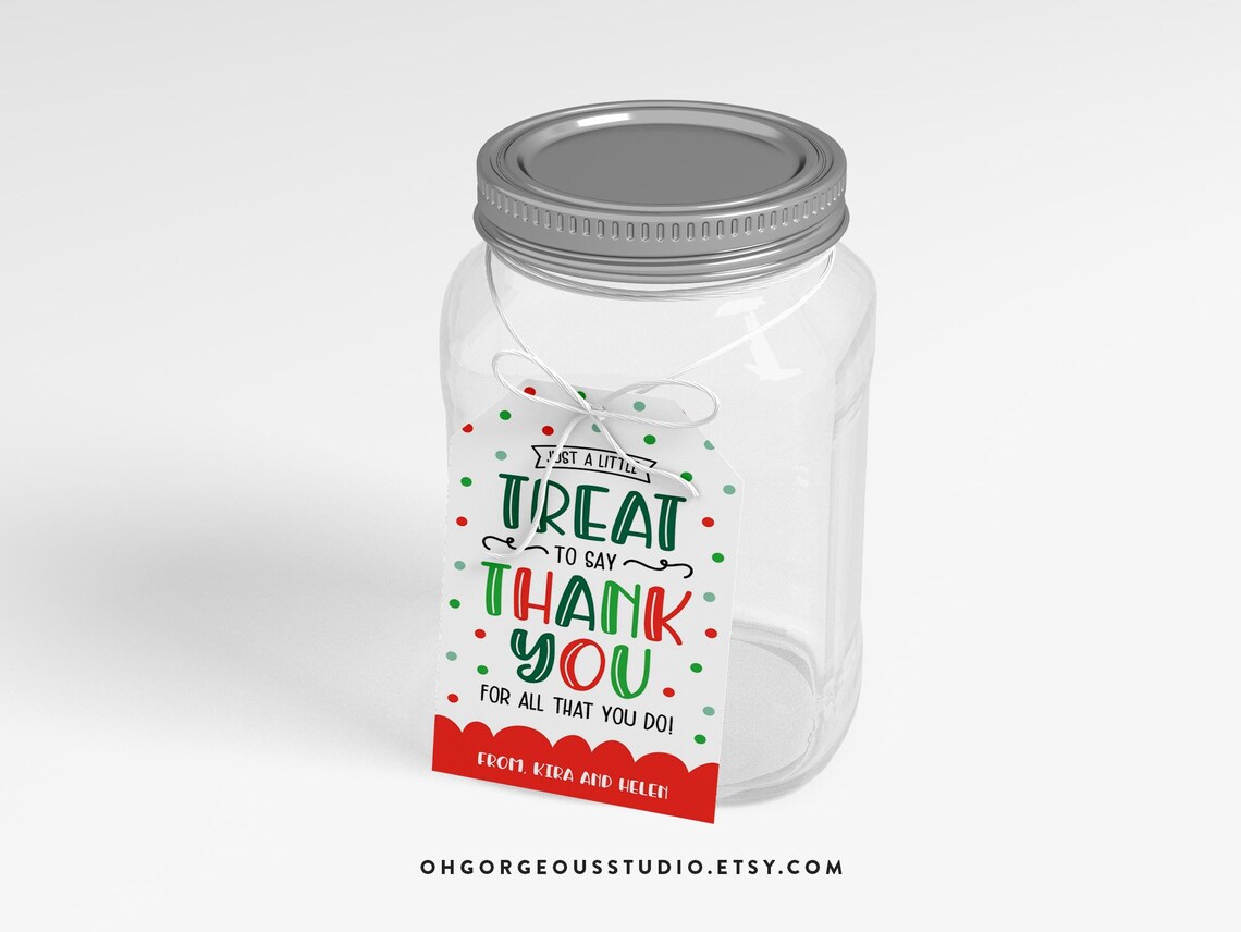 Printable Christmas Thank You Gift Tag: Editable Employee Appreciation ...