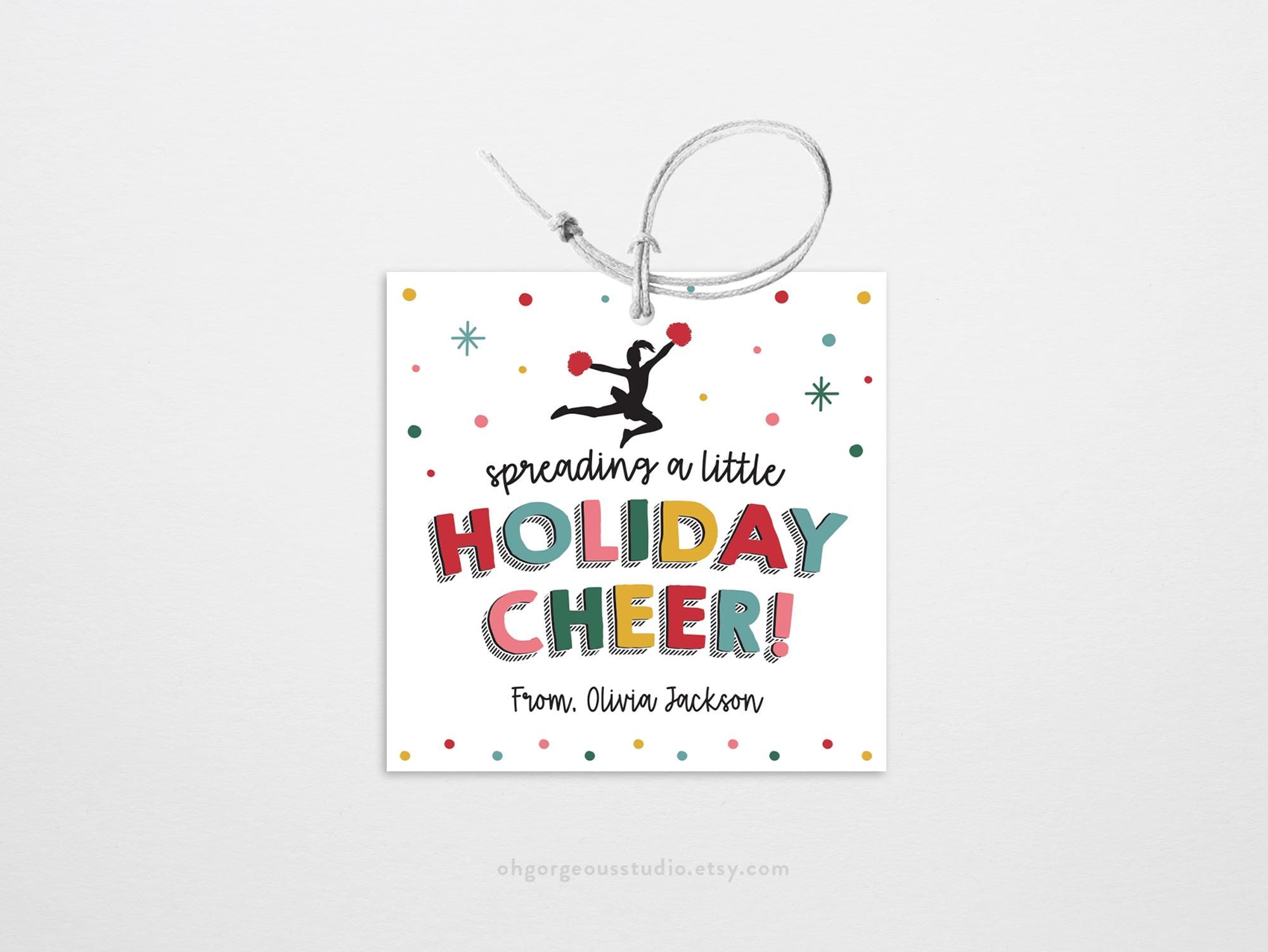 Christmas Cheer Gift Tags: Printable Editable Template (3x3") - Etsy