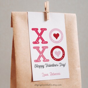 Printable Valentine's Day Gift Tag | XOXO Valentine's Favor Tag ...