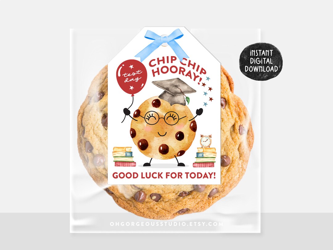 Good Luck Test Tag: Chip Hooray Treat Label (digital Download) - Etsy