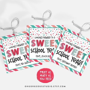 Printable Back to School Tag: Sweet School Year, Editable Template (PDF ...