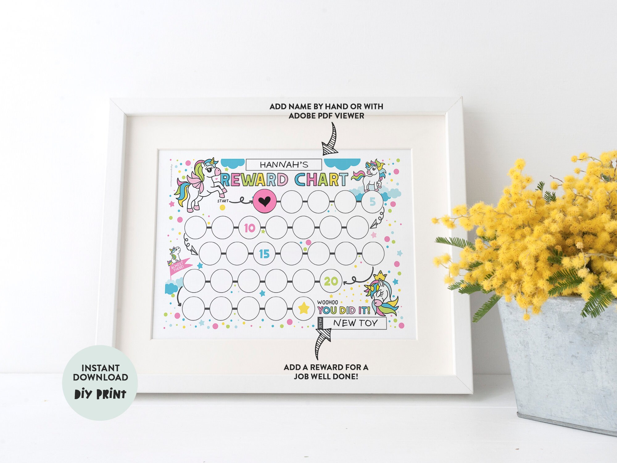 Unicorn Reward Chart Printable Unicorn Behavior Chart, Girl Daily Chore ...