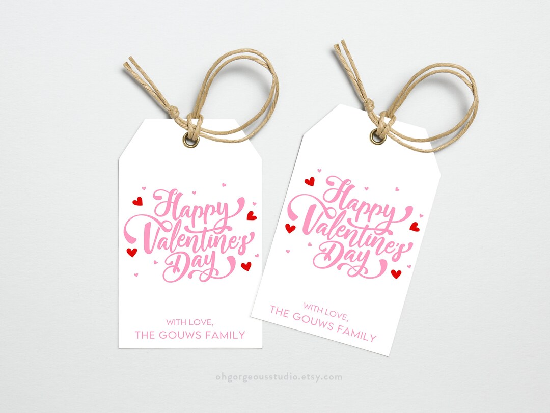 Printable Valentine's Day Gift Tag | Editable Favor Label (digital) - Etsy
