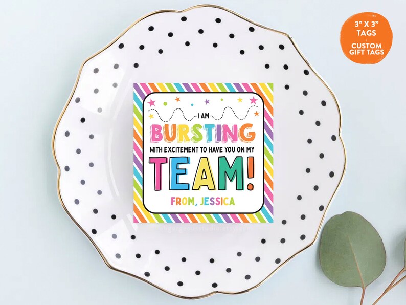 Back to School Gift Tag: Team Teacher Staff (corjl Editable, PDF) - Etsy
