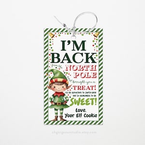 Elf I Am Back Gift Tags Christmas Elf Tradition Printable Gift Tag, Elf ...