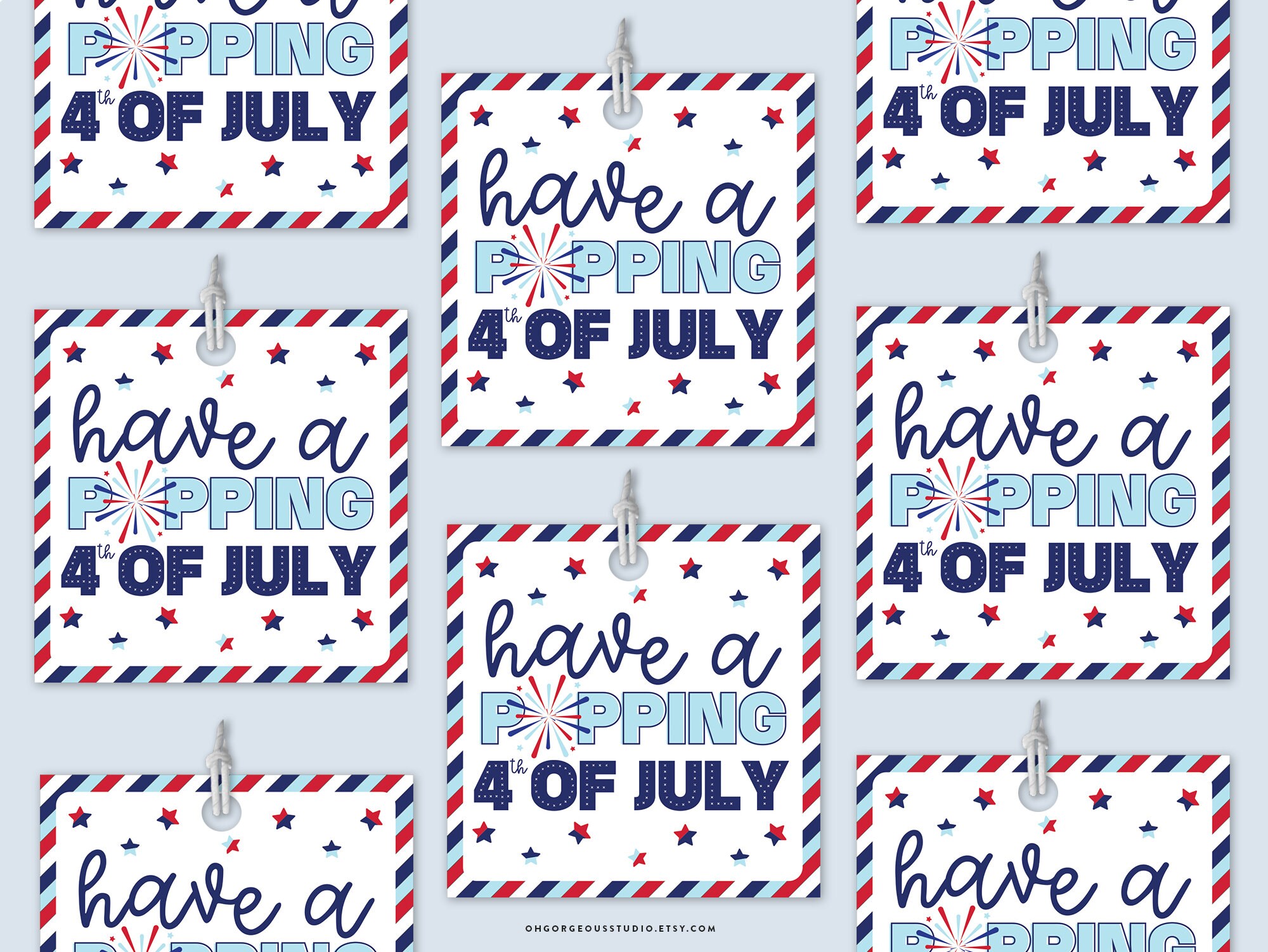 4th of July Favor Tag Printable Gift Tag Independence Day - Etsy