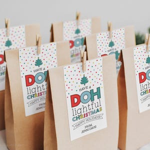 Printable DOH Lightful Christmas Playdough Gift Tag | Christmas Holiday ...